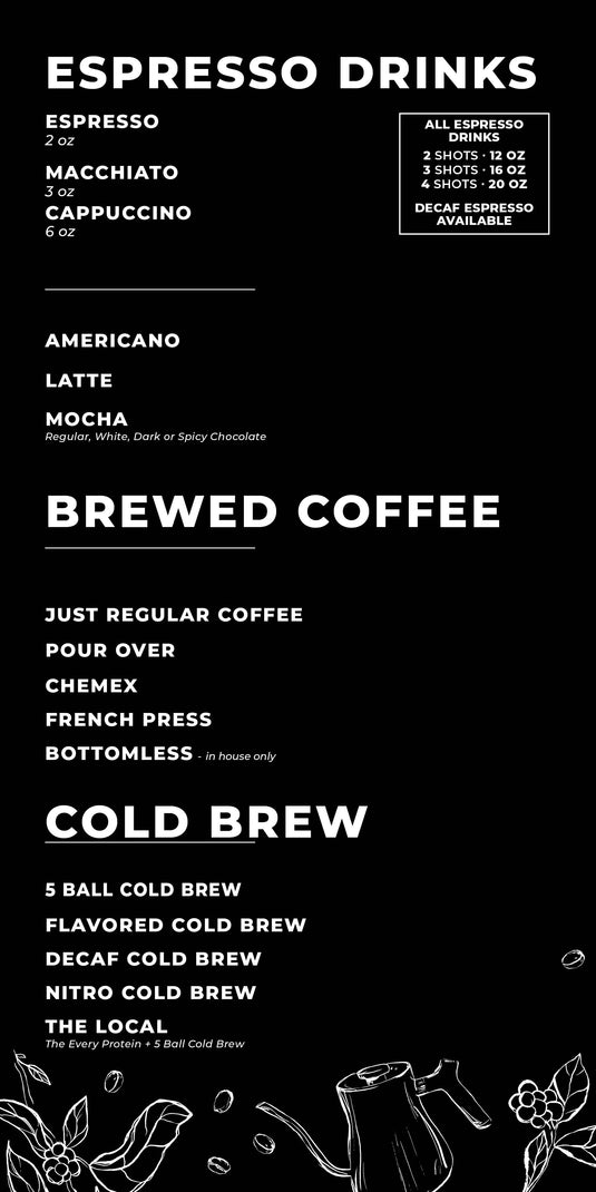 Cafe Menu – Kool Beans Coffee and Roasterie